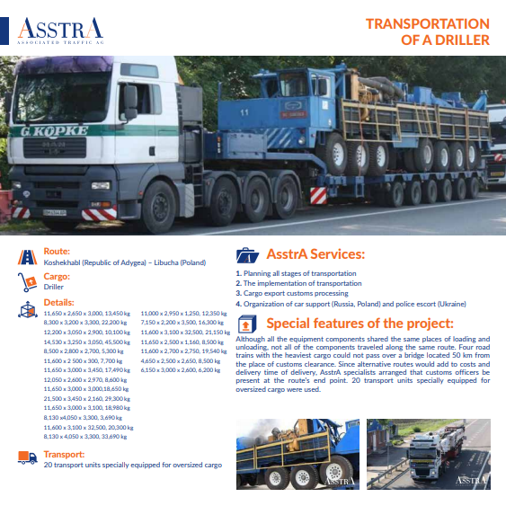 Transportation of outsized and heavyweight cargo