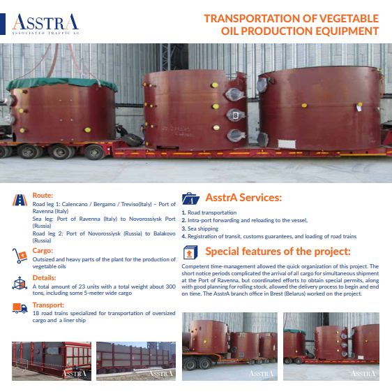 Transportation of outsized and heavyweight cargo